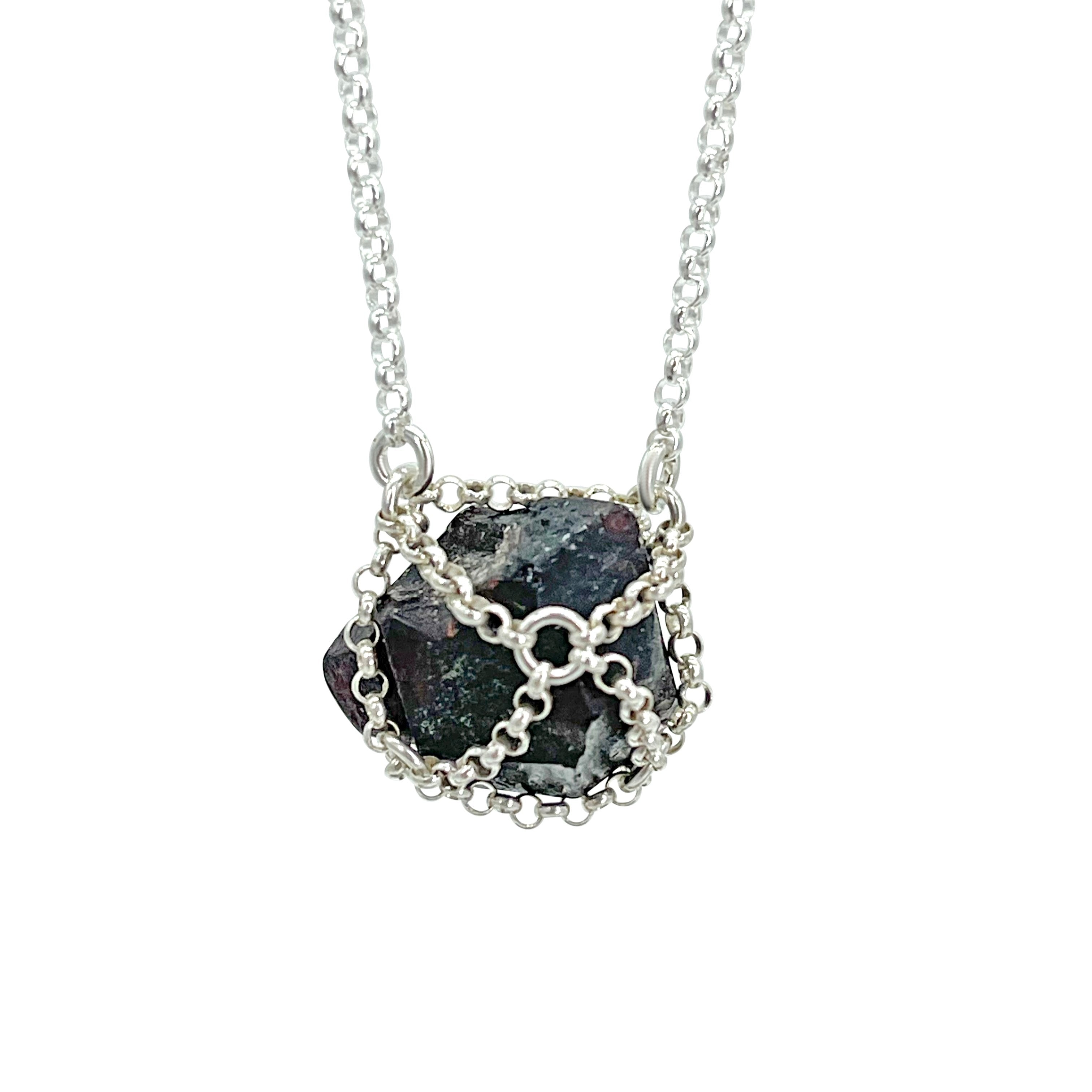 Caged Garnet Pendant Necklace | MHART