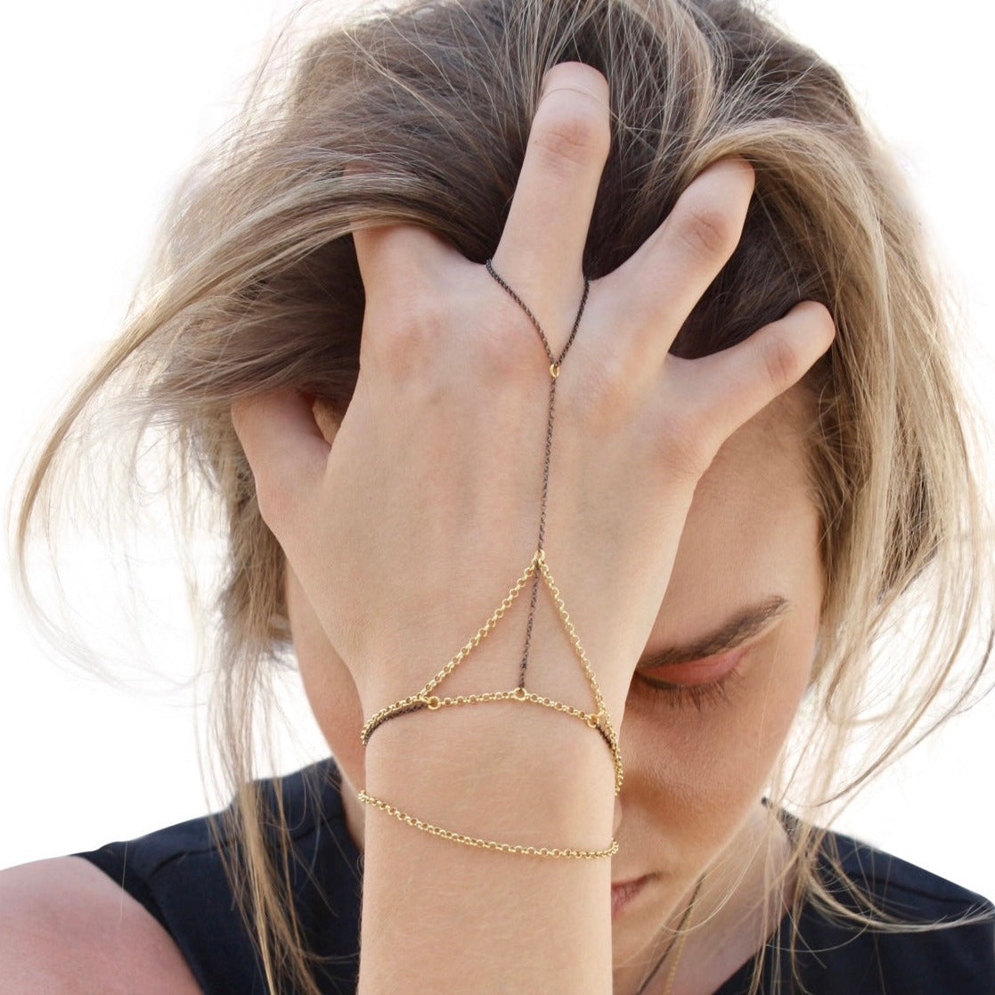 Silver + Gold Hand Chain – MHART